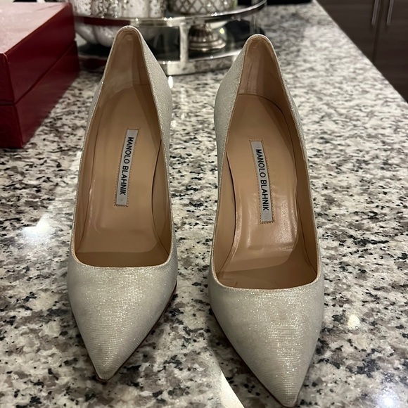 Manolo Blahnik | Shoes | Sparkling Silver Toes Pump | Poshmark